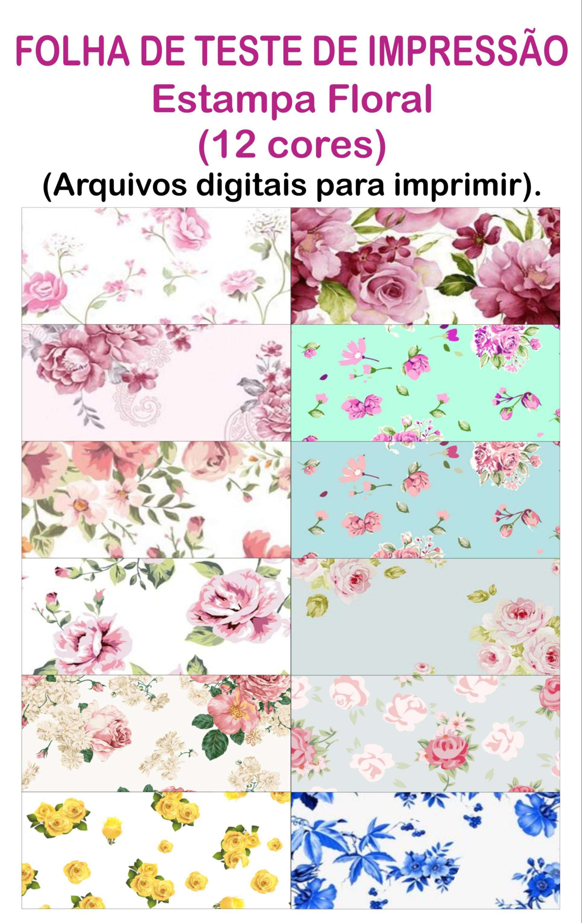 FOLHA DE TESTE DE IMPRESSÃO Floral