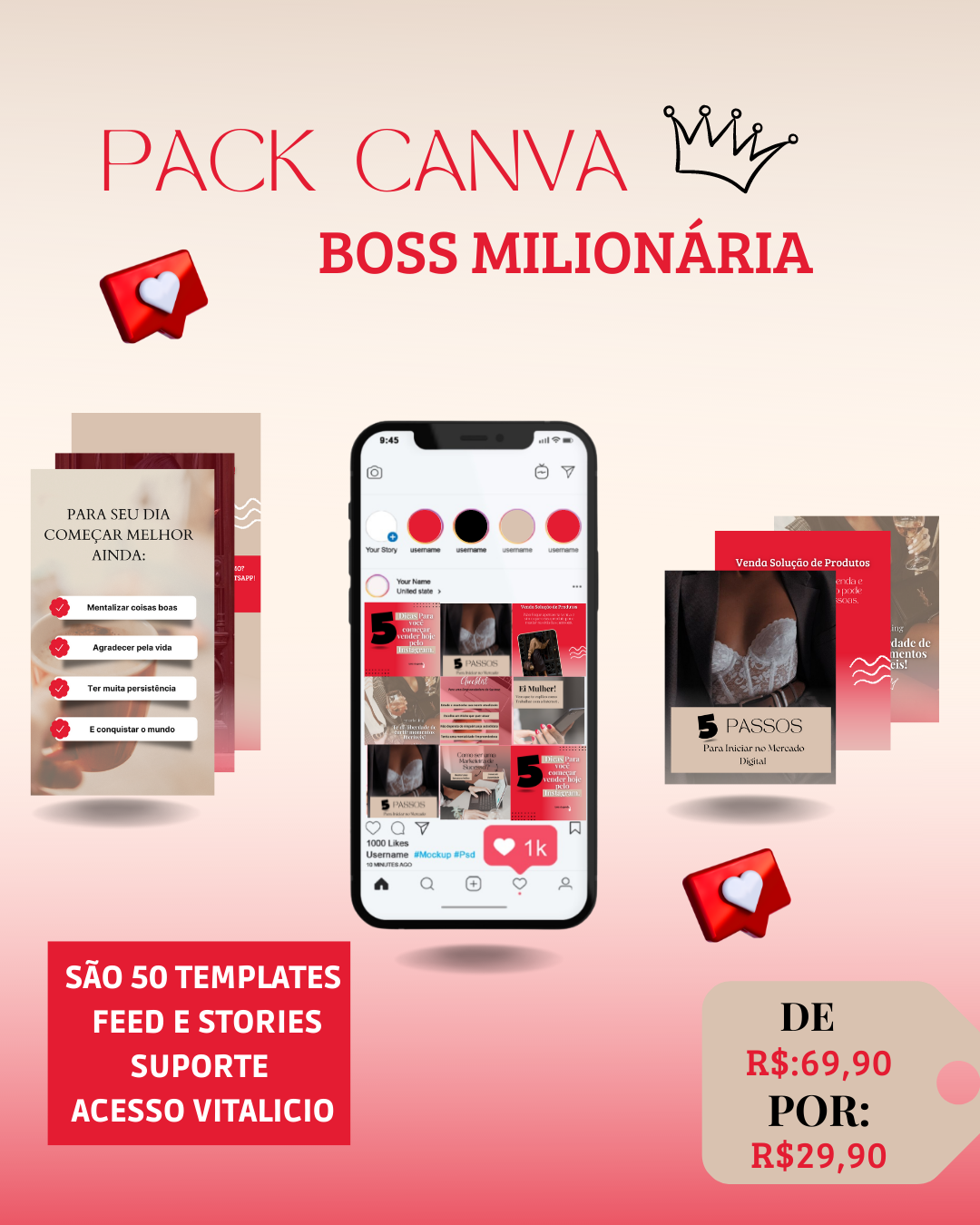 PACK CANVA BOSS MILIONÁRIA